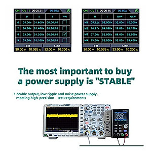 DC Power Supply, Programmable DC Power Supply 300W 30V/10A 60V/10A 2.8" LCD 10mV/1mA Resolution Digital Voltage Regulator Switch,Electroplating DIY(SPE6102 200W)