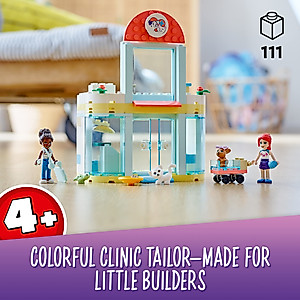 LEGO Friends Pet Clinic 41695 Building Kit; with 2 Mini-Dolls Including Mia, Plus Cat and Rabbit Toys; Creative Birthday Gift for Kids Aged 4 and up (111 Pieces)