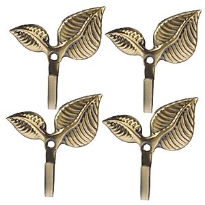 Parliky 4Pcs Rustic Wrought Iron Leaf Wall Hooks Decorative Wall Mounted Coat Hooks for Entryway Bathroom Bedroom Vintage Metal Hook for Home Décor and Organization