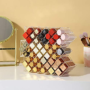 V-HANVER 1-Pack Fish Shape Lipstick Organizer Tower, Lip Gloss Storage Holder Stand for 16 Lip Sticks, Perfect for Makeup Cosmetic Vanity and Dresser Display, Clear Acrylic