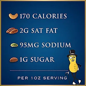 PLANTERS Deluxe Mixed Nuts with Sea Salt, 27 oz. Resealable Container - Variety Mixed Nuts Snacks with Cashews, Almonds, Pecans, Pistachios & Hazelnuts - Energy Boost - Kosher