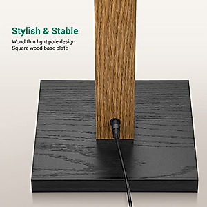 EDISHINE Wooden Corner Floor Lamp, Sleek Dimmable LED Atmosphere Lamp, Minimalist Standing Mood Lighting for Living Room, Bedroom, Studio, Office, 3000K Warm Light, 46"