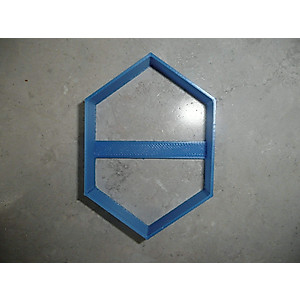 LONG HEXAGON OUTLINE SIX SIDED POLYGON SHAPE FRAME COOKIE CUTTER MADE IN USA PR3831