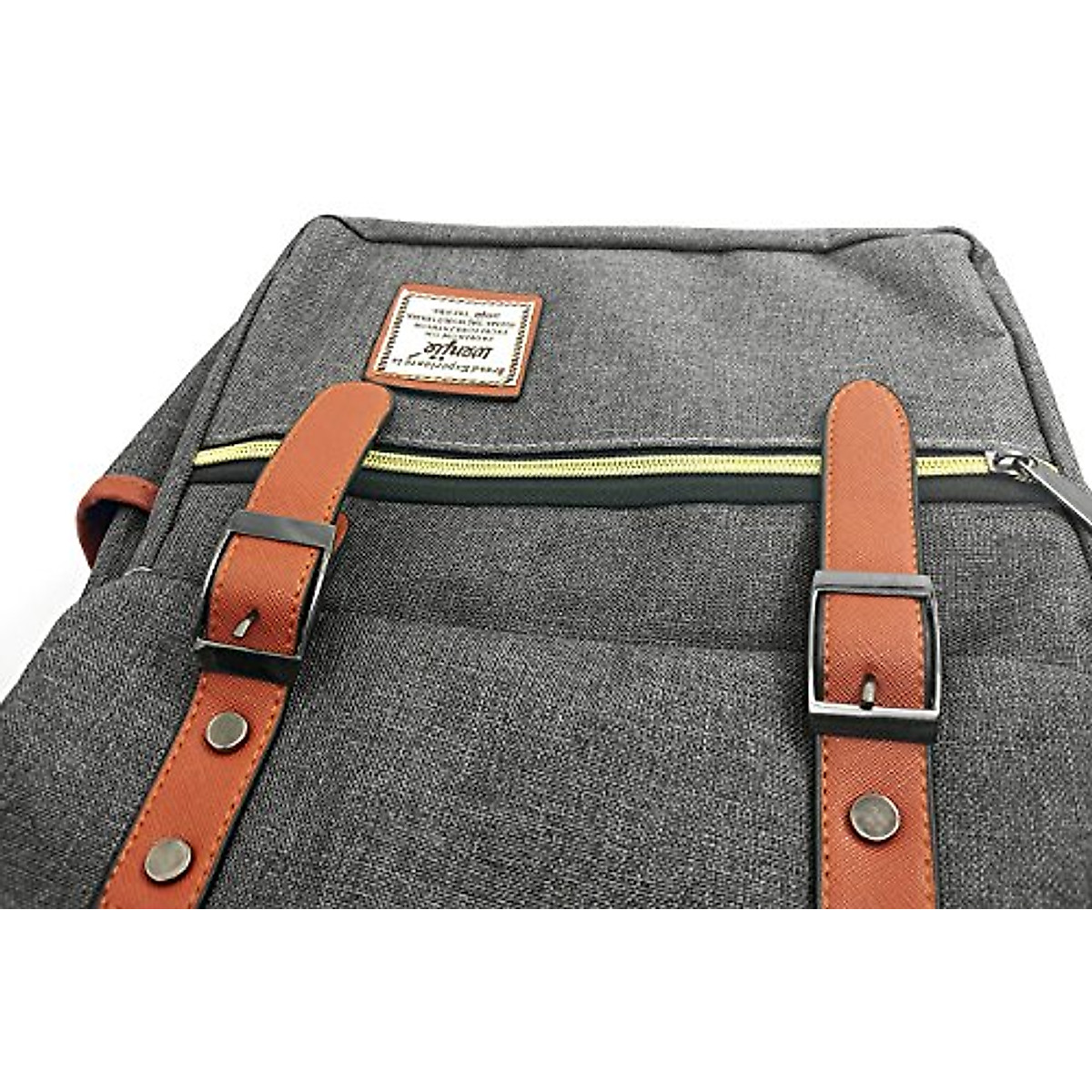 Furivy Unisex Oxford Retro Style Laptop Backpack College School Bag Student Daypack Rucksack Black