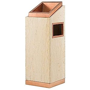 Trash Bin Trash Can Wastebasket Ashtray Trash Can Nordic High-end Marble Trash Can Stainless Steel Garbage Bin With Ashtray Bucket Hotel Lobby Shopping Mall Garbage Can Waste Bin ( Color : Onecolor )