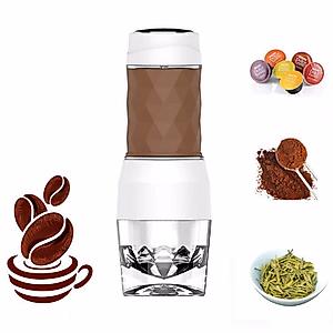 ShareforU Mini Espresso Coffee Maker, Fast Coffee Brewer, Portable Espresso Machine,3 in 1 manual piston expresso machine for ground coffee and NS Capsules and DG capsules,good grip