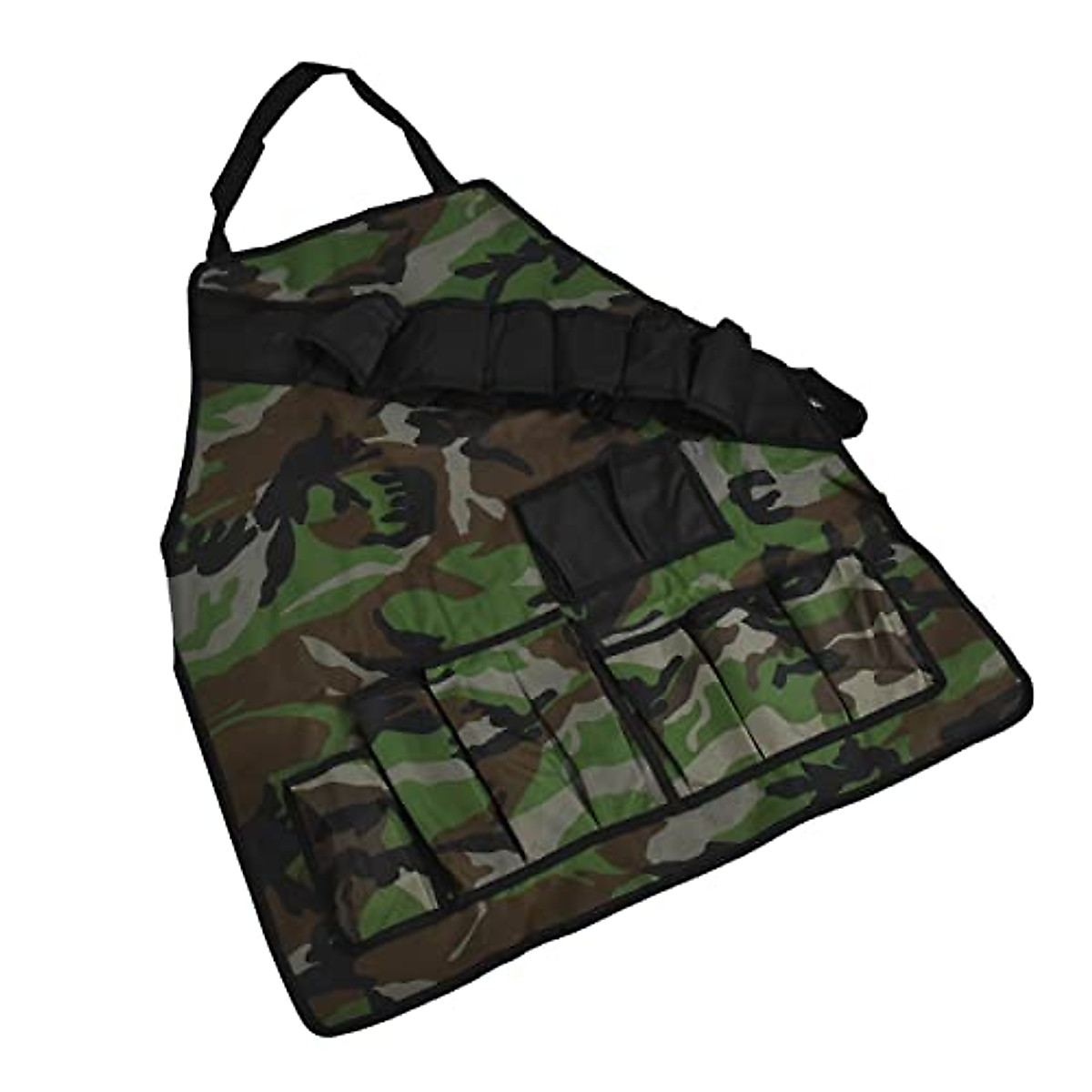 RvSky Garden supplies BBQ Apron Oxford Cloth Lightweight Kitchen Chef Grilling Apron for BBQ Grilling Cooking(军绿色)