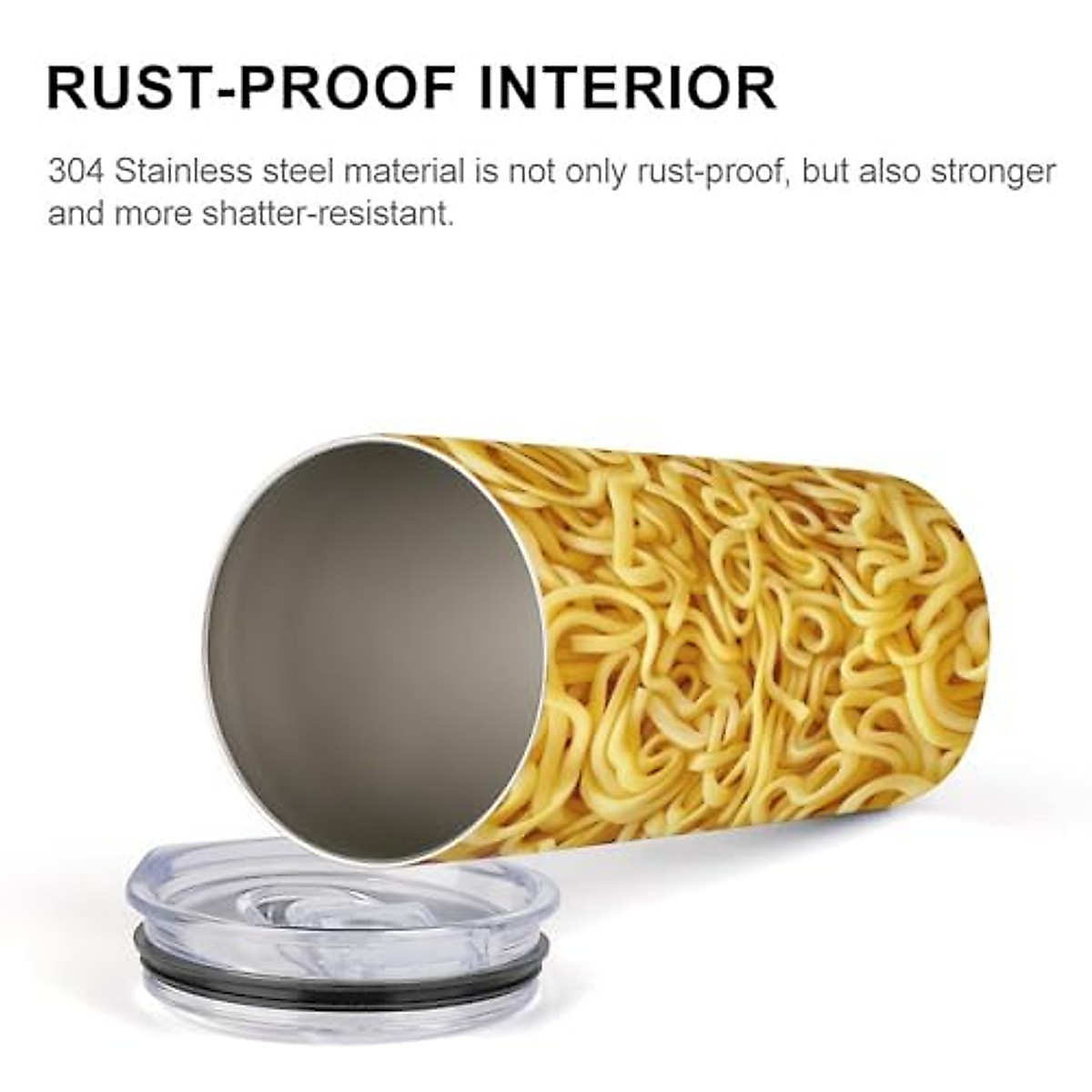 Instant Noodles Funny Coffee Mug Stainless Steel Travel Insulated Tumbler Double Wall Water Cup 10 Oz