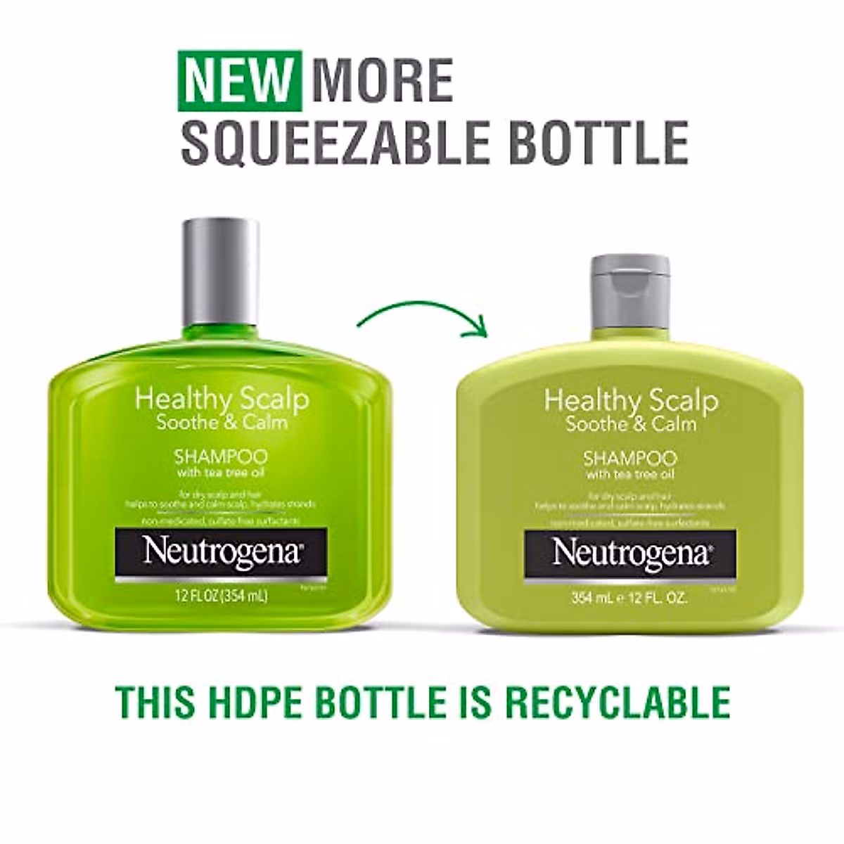 Neutrogena Soothing & Calming Healthy Scalp Shampoo to Moisturize Dry Scalp & Hair, with Tea Tree Oil, pH-Balanced, Paraben-Free & Phthalate-Free, Safe for Color-Treated Hair, 12oz