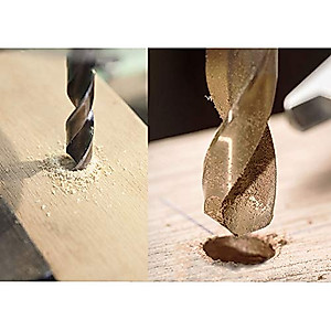 Twist Drill Bit Set 15-Piece Round Handle SAE HSS Perfect for Wood Plastic Metal with Plastic Box