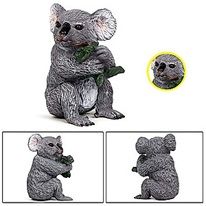Koala Family Figurine Simulated Koalas Realistic Plastic Wild Animals, Set of 5