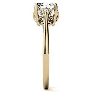 Solid Yellow Gold Handmade Engagement Ring Cushion 3 CT Moissanite Solitaire Diamond Minimalist Wedding Bridal Gifts Her Anniversary Band Hidden Halo Rings for Women 925 Silver 4 Prong VVS1 Excellent Colorless 10K/14K/18K