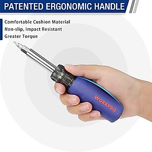 WORKPRO 11-in-1 Screwdriver/Nut Driver Set Tool Cushion Grip, All in One Multi-bit, Portable Screw-driver, 8 Bits (Philips/Slotted/Torx/Square), 3 Nut Driver Sizes