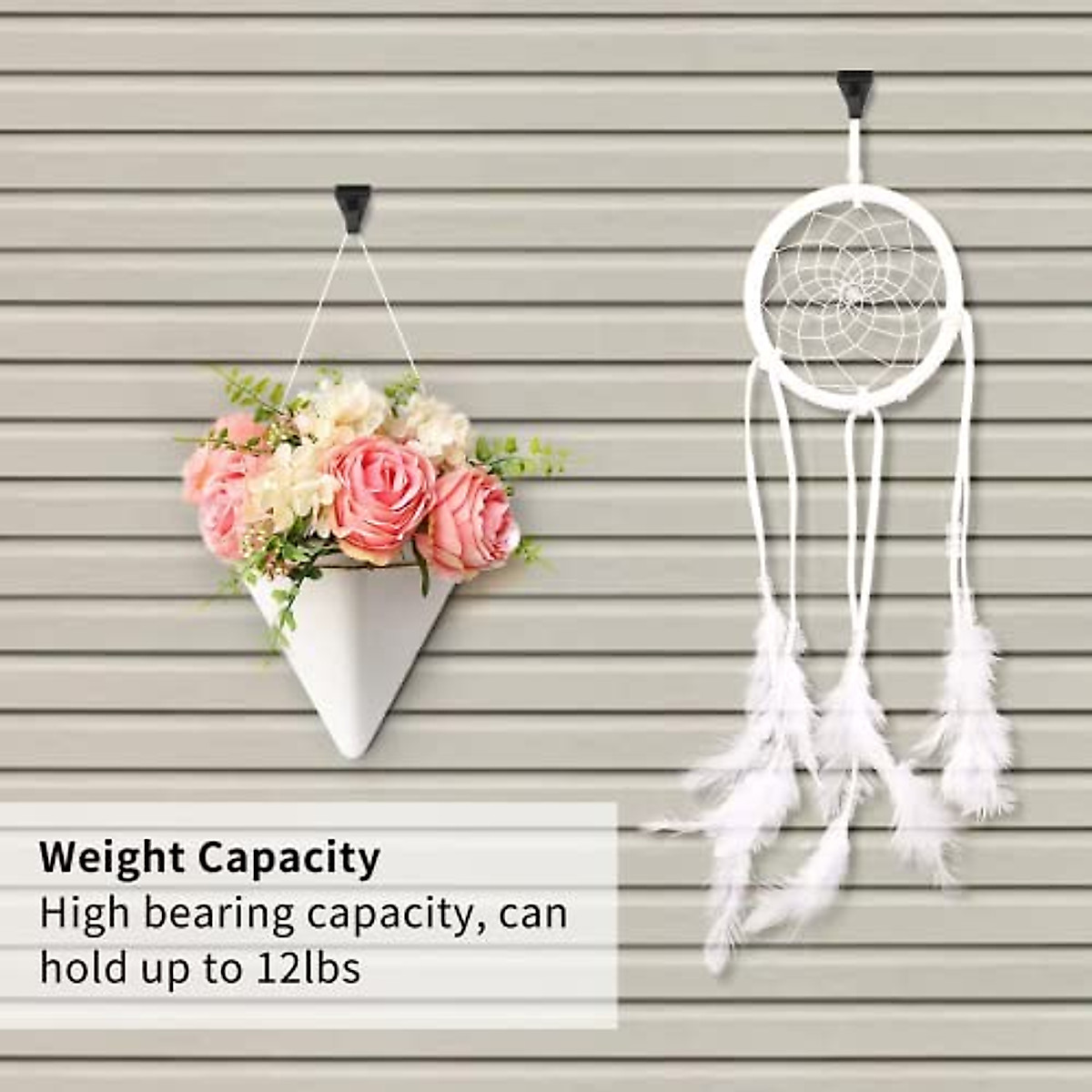 Biaungdo 12 Pcs Vinyl Siding Hooks, Heavy Duty Stainless Steel Black Vinyl Siding Hangers, No Hole Needed Low Profile Siding Clips for Hanging Wreath, Outdoor Decorations