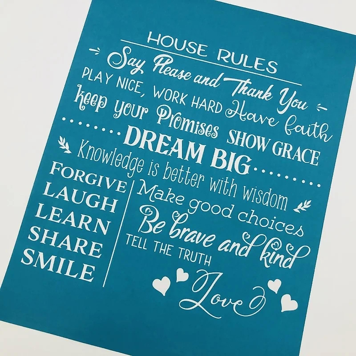 MANGOUSONG Screen Printing Kit,22x28cm House Rules Mesh Screen Stencils Self-Adhesive Silk Screen Printing Stencil for Canvas Bag Print