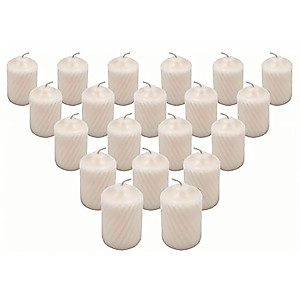 15 Hour Scented Votive Candles 20 Candles Per Box with Texured Finish (Ivory Vanilla Scent)