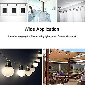 Sun Shade Hardware Kit for Rectangle and Square Sun Shade Sails Installation,5 inch Anti-Rust Sail Shade Hardware Kit with 30 ft 1/8 OD Heavy Duty Cable Wire Ropes
