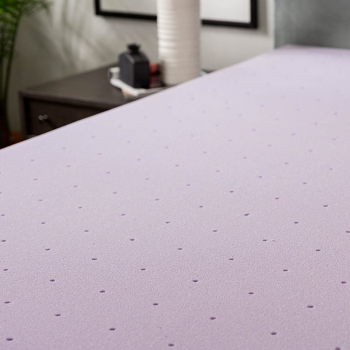 LUCID Lavender Infused Memory Foam Mattress Topper, Twin XL, 3 Inch, Ventilated Design - Lavender Topper