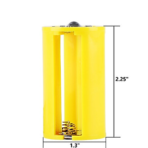 Whizzotech Parallel AA to D Battery Adapters Holder 1.5V Output Case Box 3 AA to 1 D Converter Pack of 8 (Yellow)