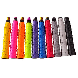 Gullor Racket Grip Anti Slip Perforated Super Absorbent Tennis Overgrip Badminton Overgrip - 5PCS(Color May Vary)
