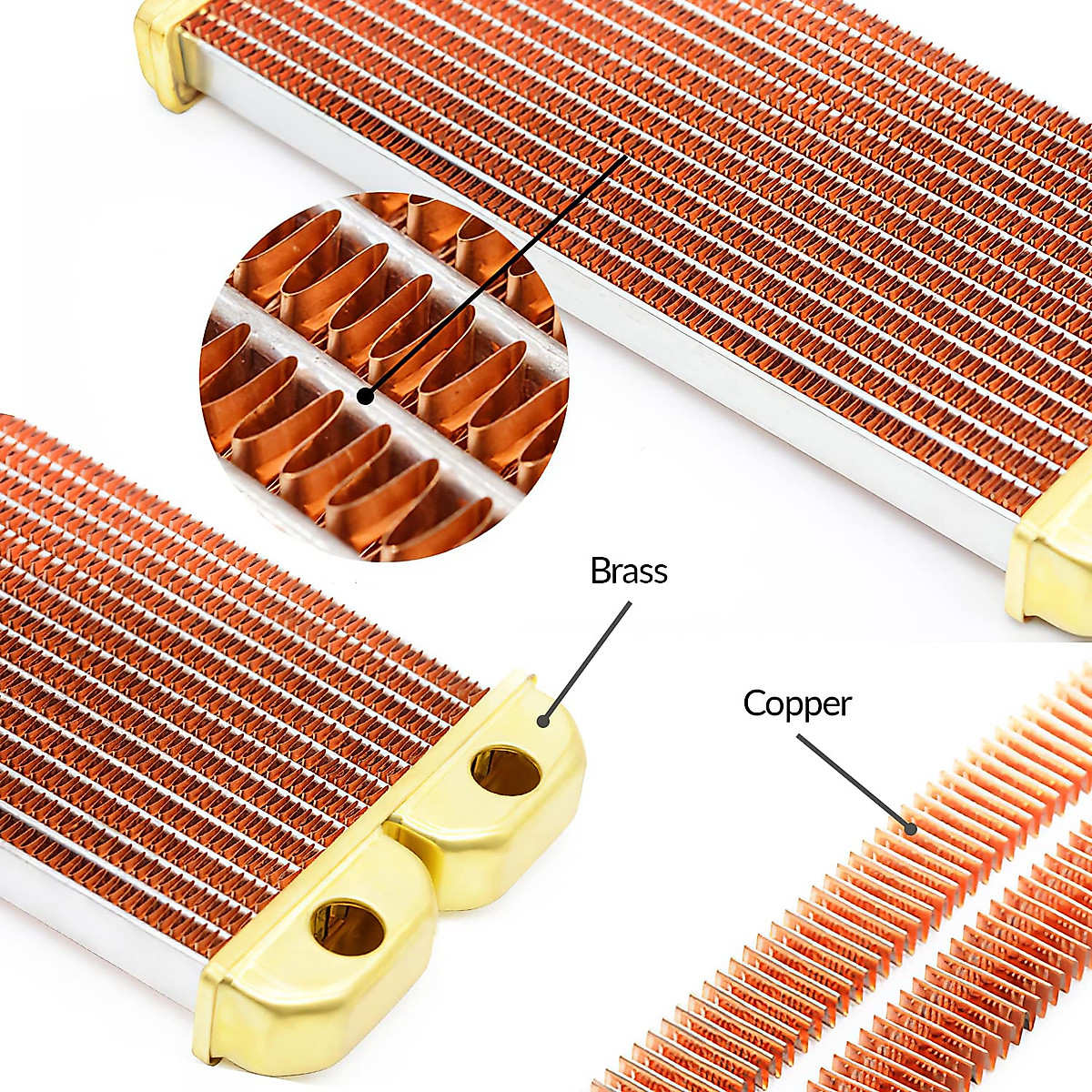 Dracaena 360mm - 28mm/1.1inch Thick Computer Radiator, 14 Tubes Copper Water Cooling Cooler for CPU Heat Sink - Liquid Heat Exchanger Dual G1/4 Thread