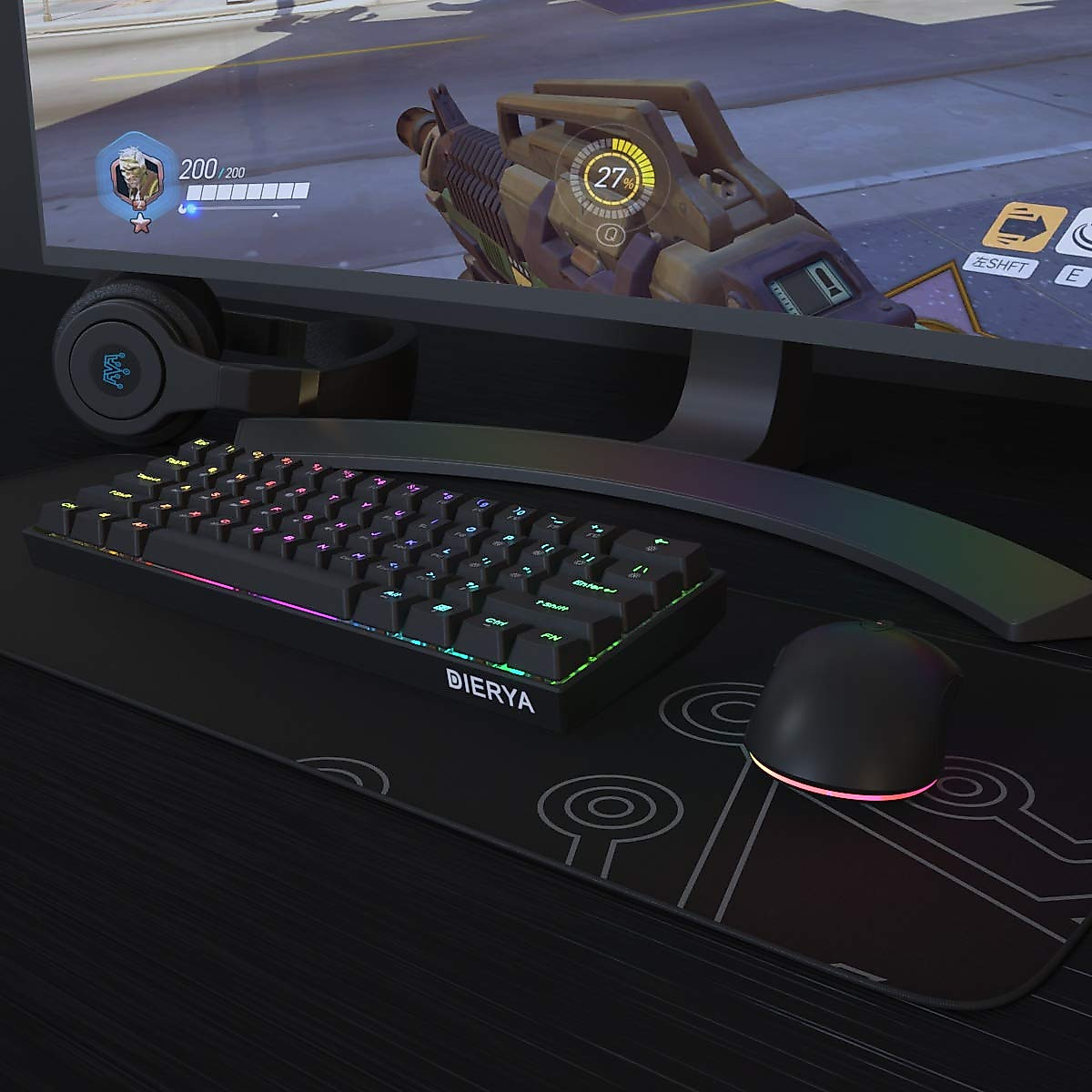 DIERYA Gaming Mouse Pad, Large Durable Suitable Size Mousepad, Non-Slip Rubber Base Computer Soft Keyboard Pad Mat(31.3X 11.9in)