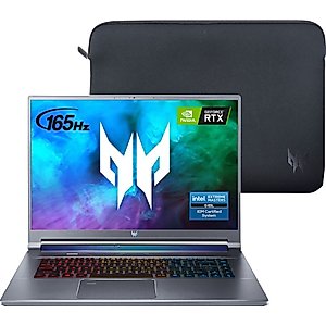Acer Predator Triton 500 16" 165Hz WQXGA IPS Gaming Laptop | Intel i7-11800H 8-Core | NVIDIA GeForce RTX 3060 | 3-Zone RGB Backlit KB | Fingerprint | Thunderbolt 4 | 16GB DDR4 2TB SSD | Win10 Pro