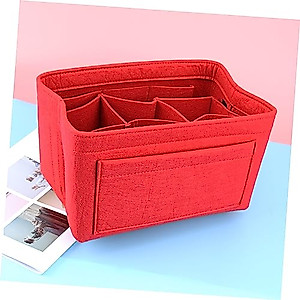 Cabilock Liner Bag Diapers Red Felt Cosmetic Bag Multip-pockets Cosmetic Bag Foldable Storage Bag Felt Storage Bag