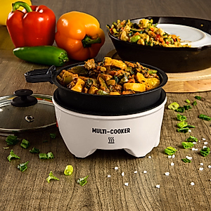 Nostalgia My Keto Kitchen Personal Multi-Cooker, Perfect for Healthy & Low-Carb Diets, Cauliflower Rice, Stir frys, Soups, Omelets