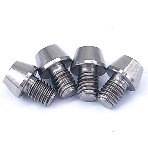 Sorekarain 4 PCS M6x8mm Pitch 1.0mm Ti GR5 Titanium Taper Cone Allen Head Bolt for Bicycle V Brake