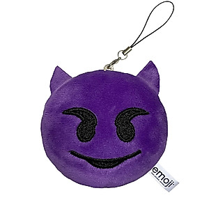 EvZ Emoji Iconic Emoticon Cushion Stuffed Plush Cute Soft Keychain, 3 inches, Pack 3