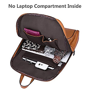 S-ZONE Women Genuine Leather Backpack Purse Travel Handbag College Bookbag Medium