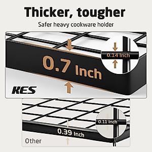 KES 30-Inch Pot Rack 2 Tier Pan Rack for Kitchen Wall Mounted Pot Organizer with 12 S-Hooks Heavy-Duty Matte Black, KUR218S75B-BK