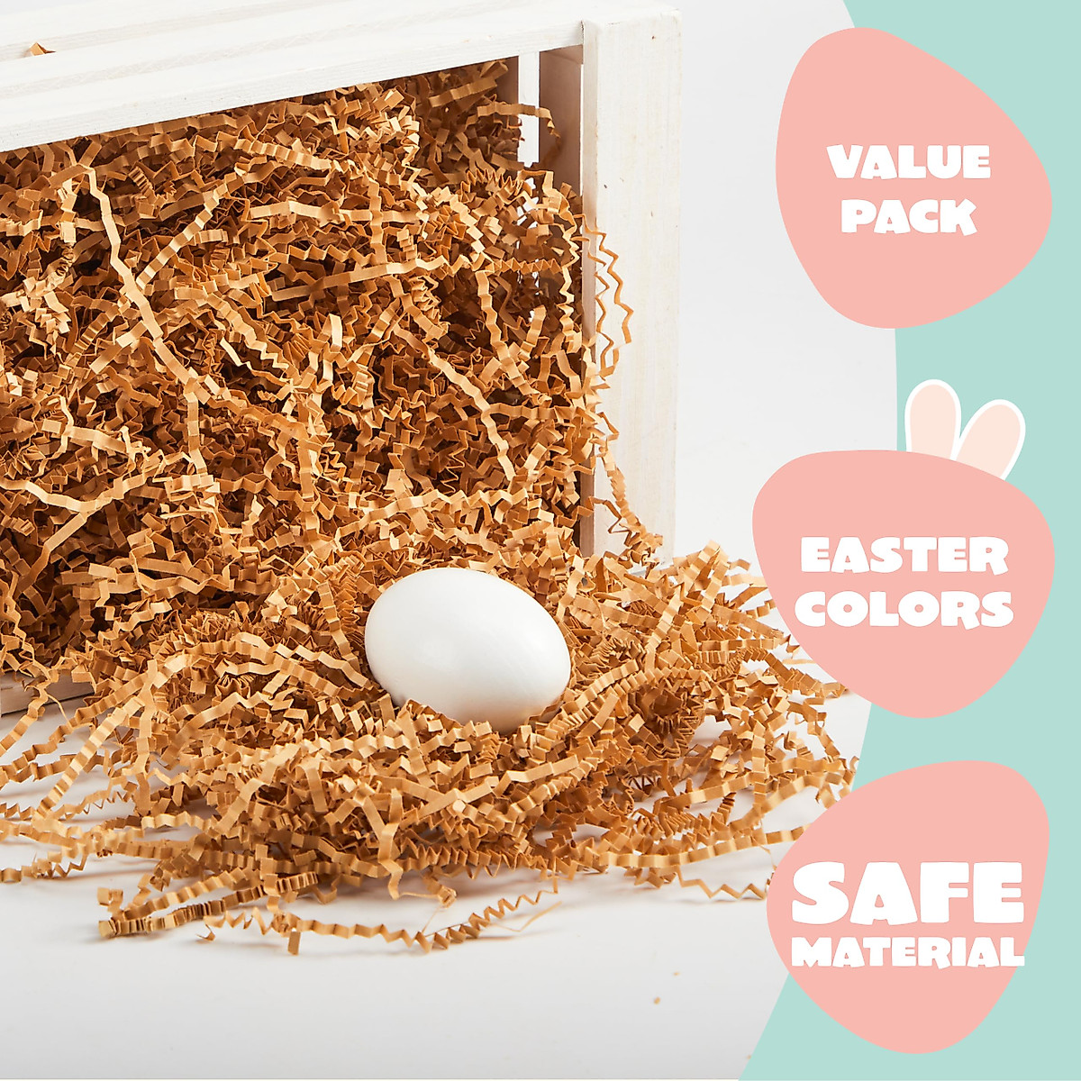 JOYIN 12oz Easter Grass Crinkle Paper Shred，Pure Green Easter Basket Filler Stuffers for Easter Egg Hunt Décor, Party Favors, Easter Decor, Gift Bag Decor