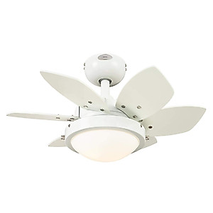 Westinghouse Lighting 72247 Quince Indoor Ceiling Fan with Light, 24 Inch, White