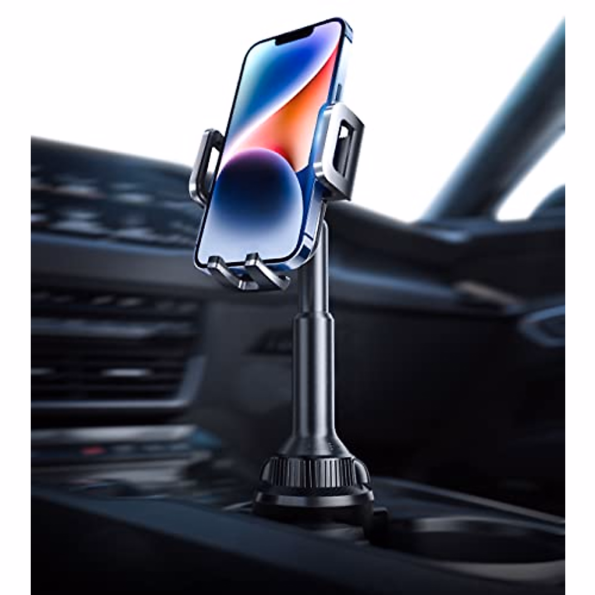 Cup Holder Phone Mount TOPGO Cup Holder Phone Holder for Car with Telescopic Adjustable Neck [Big Phone Friendly & Super Stable] Automobile Smart Phone Cradle for iPhone 14 Pro Max Samsung S23 Ultra