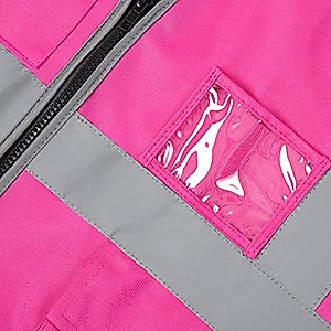 VICRR High Visibility Safety Vest with Reflective Strips Pockets, Work Vest for Men & Women