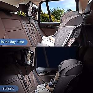 Baby Car Mirror with Light Innokids Dual Mode LED Lighting by Remote Control Clear View of Infant in Rear Facing Back Seat While Night Driving (Black)