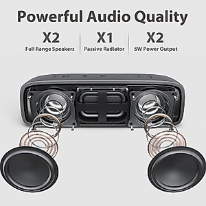 Tribit IPX7 Waterproof Bluetooth Speaker Ultra-Portable 12W Loud HD Sound Bluetooth 5.0 TWS Pairing, 10H Playtime, USB-C Charging, 100ft Range Perfect for Shower Pool Beach Travel, XSound Surf