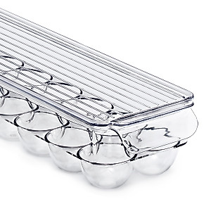 Sorbus Soda Can Organizer for Refrigerator & Egg Holder for Fridge Set, 2 Stackable Can Holder Dispenser Holds 12 Cans Each & 2 Egg Holders with Lid holds 14 eggs for Fridge, Pantry, Freezer, BPA-Free