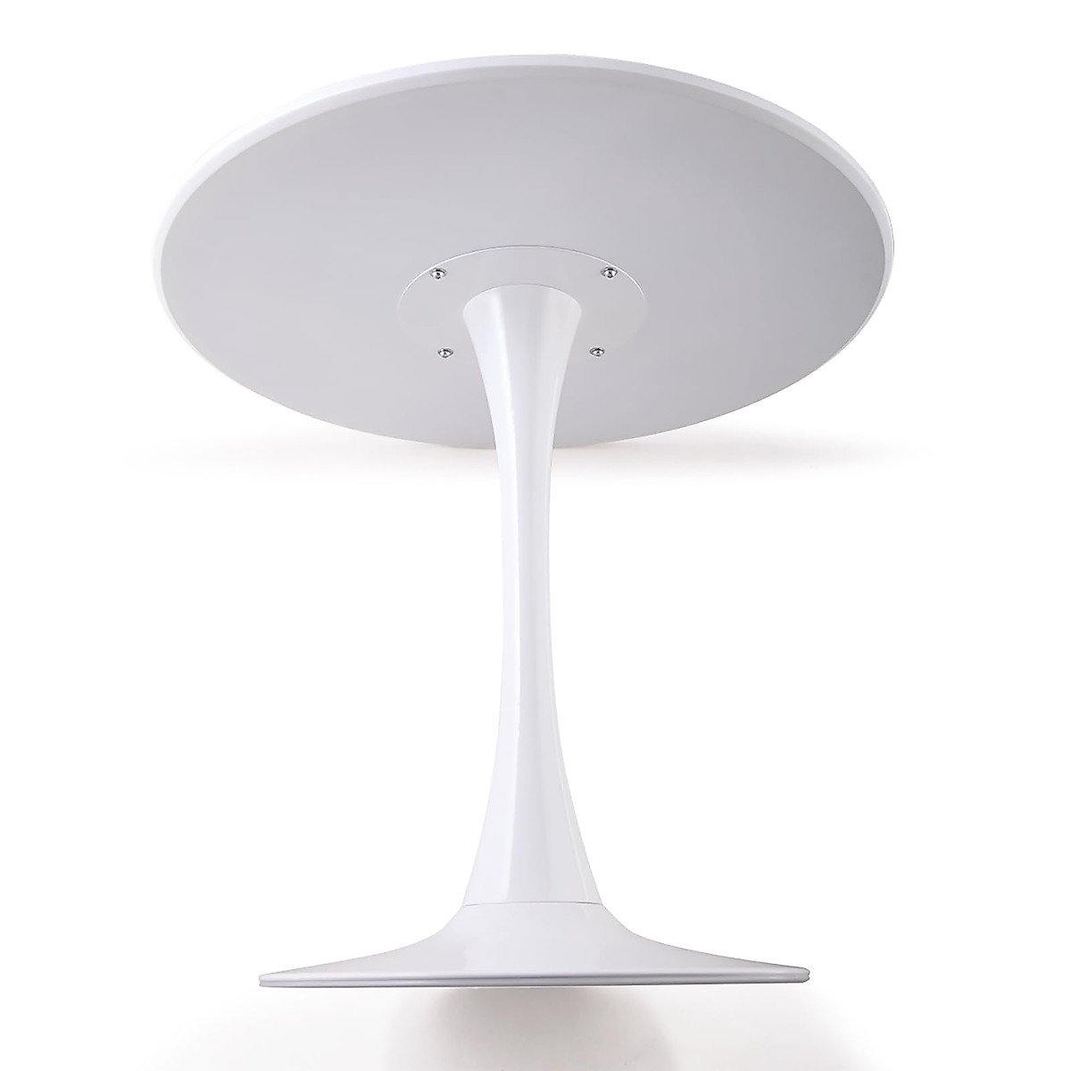 Gecheer 31.5" H White Tulip Table Mid-Century Dining Table with Round MDF Table Top, Pedestal Dining Table, End Table Leisure Coffee Table