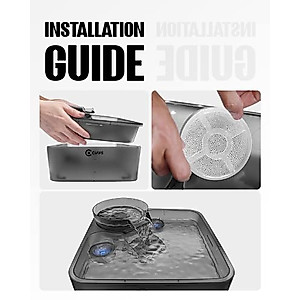 Ciays Replacement Filters Only for Ciays 236oz/7L Pet Water Fountain Ultra-Large Capacity Cat Water Fountain Dual Filtration Dog Water Fountain Bowl with Huge Drinking Area 12 Pcs, Blue