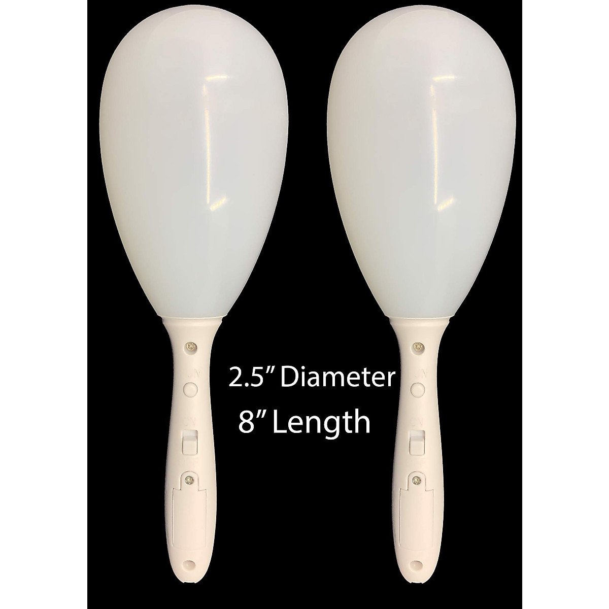 Pack of 2 Light Shakers LED Light Up Maracas - Choose From Multiple Modes: Solid Red, Green, and Blue; Plus COLOR CHANGE (Alternates Colors With Every Shake)