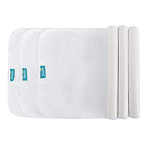 Changing Pad Liner 3 Count, Waterproof Larger Changing Pad Cover 28" X 15", Cotton Flannel (Solid Improved Thickness) / Crib Sheets for Boys 2 Pack, Microfiber,Grey & Navy