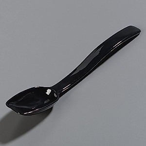 CFS Plastic Solid Spoon, 9 Inches, Black, (Pack of 12)