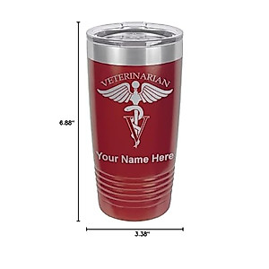 LaserGram 20oz Vacuum Insulated Tumbler Mug, Veterinarian, Personalized Engraving Included (Maroon)