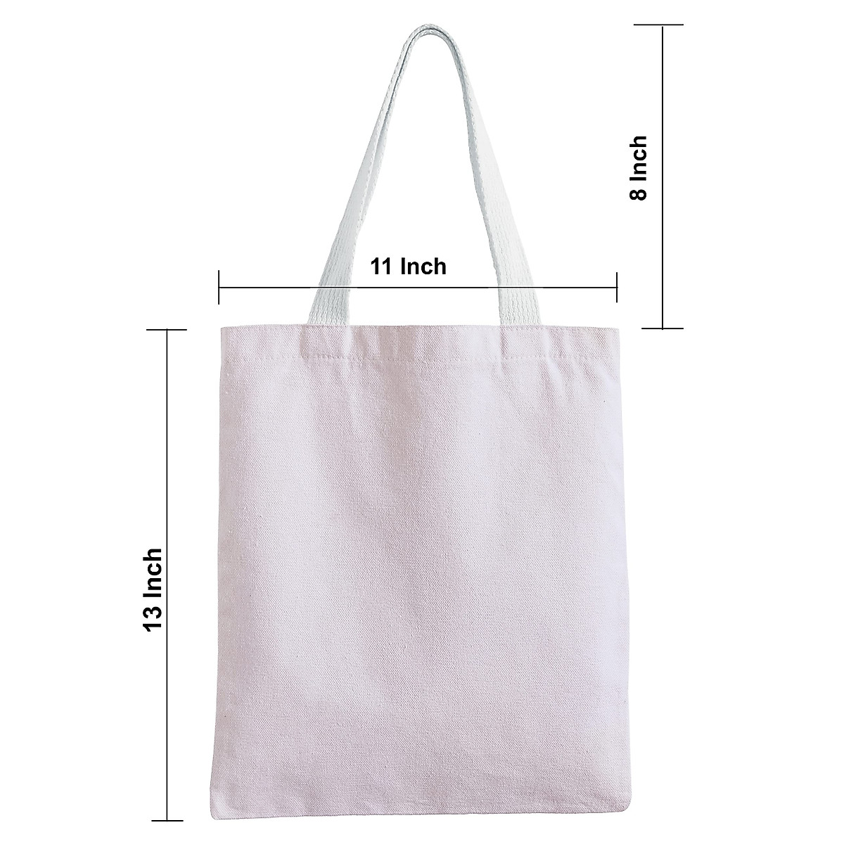 GiftExpress Pack of 26 Canvas Tote Bag Bulk, Cotton Totes for Embroidery, Crafting , DIY Projects, Bridesmaids Totes, Reusable Grocery Shopping Bags, 13 x 11 Inch(26 Pack)