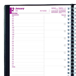 Brownline 2023 Essential Daily Planner, Appointment Book, 12 Months, January to December, Twin-Wire Binding, 11" x 8.5", Black (CB965.BLK-23)