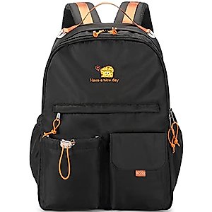 Lanola Cute Casual Hiking Daypack Travel Bookbag School Bag Backpack for Girls Boy Women Man - Black