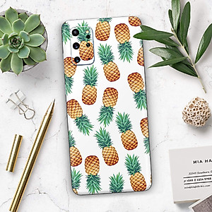 DesignSkinz Summer Pineapple Seamless v1 Protective Vinyl Decal Wrap Skin Cover Compatible with The Samsung Galaxy S20 (Screen Trim & Back Glass Skin)